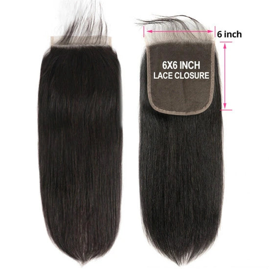 RIO 100% Brazilian Remy Virgin Human Hair 6X6 Closure - STRAIGHT ...