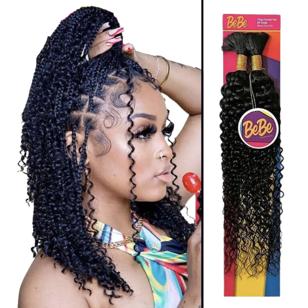 Bebe by Rio Hair 8A Micro Braiding Virgin Human Hair - Bohemian Curl ...