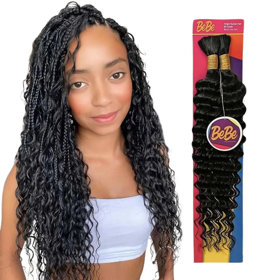 Bebe by Rio Hair 8A Micro Braiding Virgin Human Hair - Deep Wave 18 ...