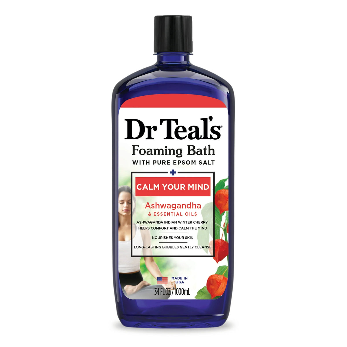 Dr Teal's Foaming Bath with Pure Epsom Salt Calm Your Mind with Ashwag ...