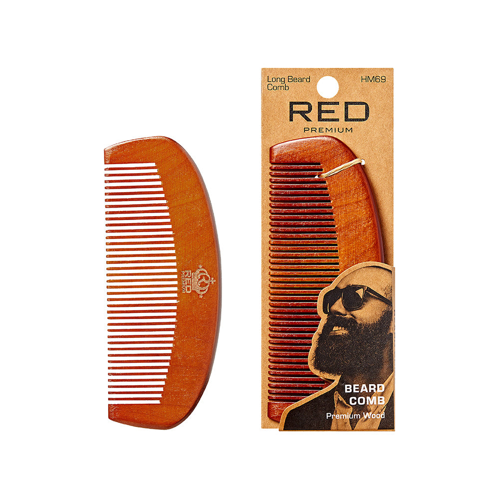 Premium Wood Long Beard Comb by Red by Kiss | Supreme Beauty – Supreme ...