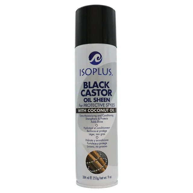 Isoplus Black Castor Oil Sheen Spray with Coconut Oil 9 Oz – Supreme ...