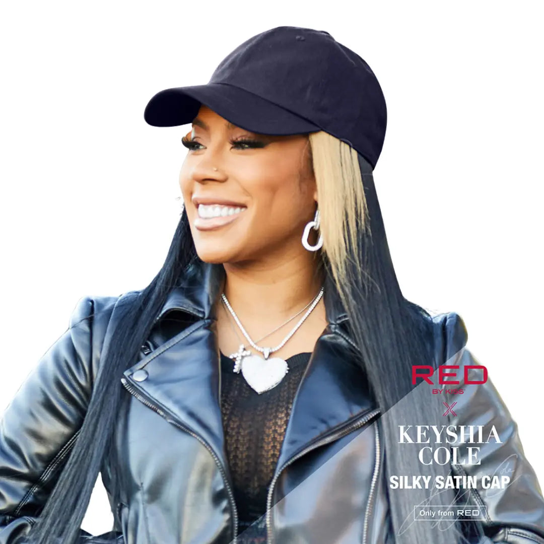 Red by Kiss Keyshia Cole Satin Lined Baseball Cap | Hair Protection Hat ...