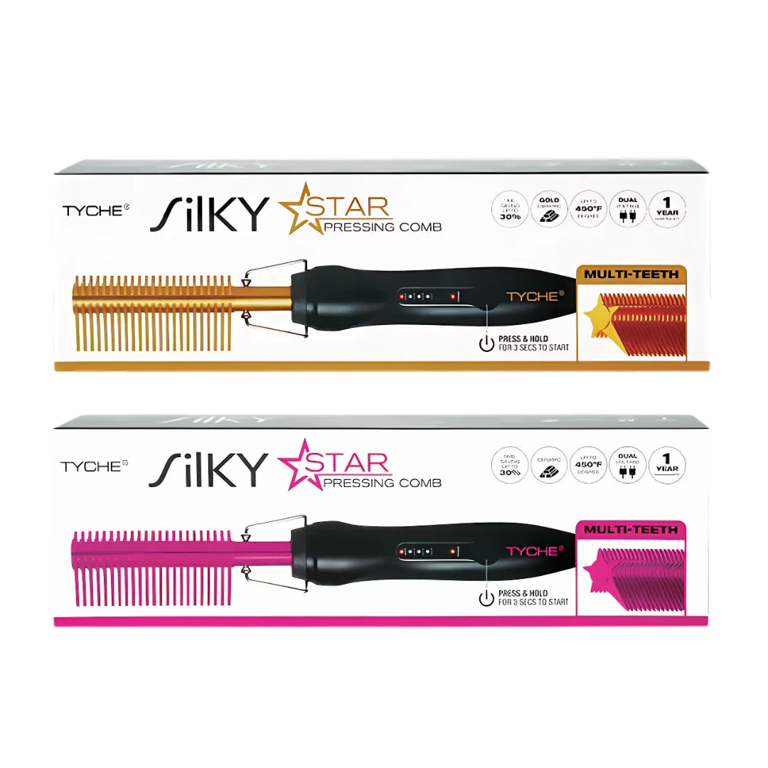 Tyche Star Pressing Comb – Ceramic Heated Comb for All Hair Types ...