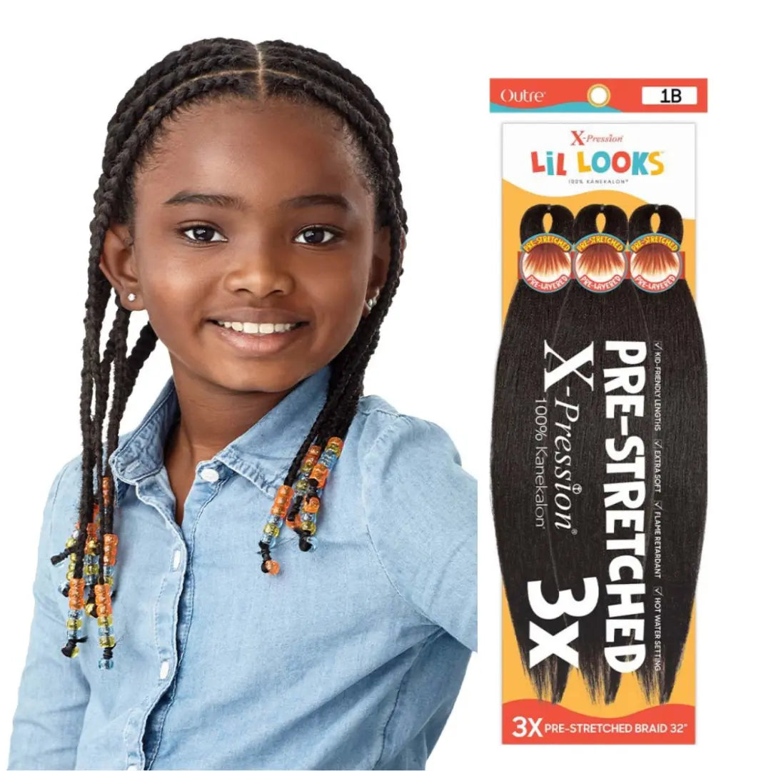Outre Xpression Lil Looks Pre-Stretched Calming Braid 3X's Braiding Ha ...